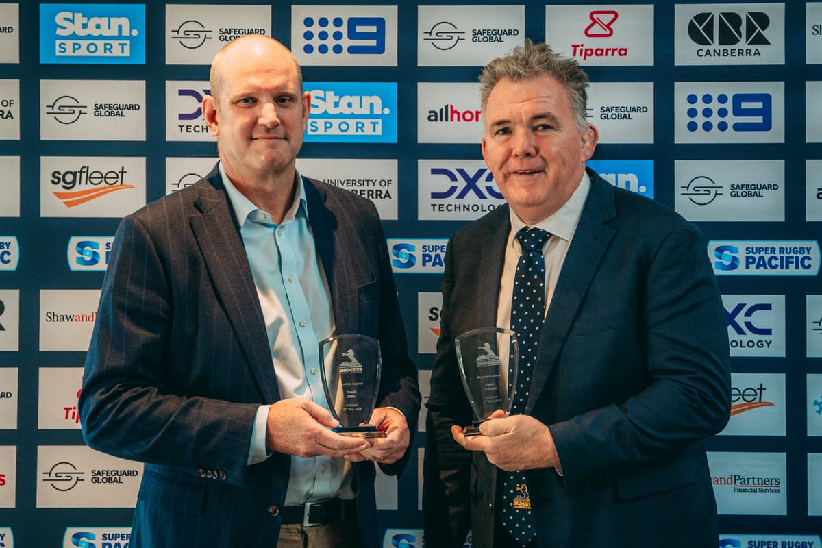 Brumbies Legends Giffin and Finegan inducted at 2024 State of the Union
